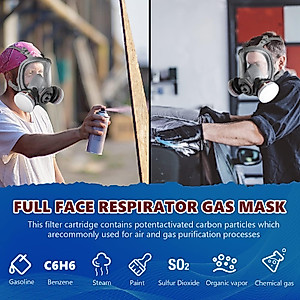 GZYZAMZ Anti-fog Full Face Respirator Gas Mask - with PA1 Activated Carbon Filters, Nuclear Gas Mask, Protection for in Organic Gas, Paint Spary, Chemical, Woodworking and other Work Protection