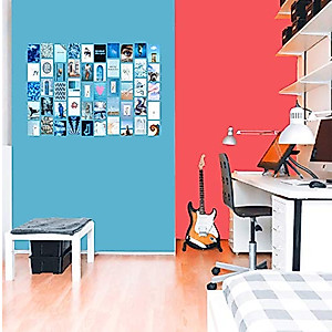 Blue Wall Collage Kit Aesthetic Pictures, Blue Aesthetic Pictures, Collage Print Kit, Bedroom Decor for Teen Girls, VSCO Girls Bedroom - Set of 50 Pcs Photo Prints 4x6 (Dark Blue)