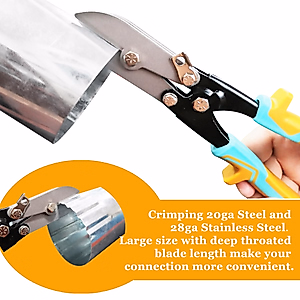 5 Blade Sheet Metal Hand Crimper for Venting Work/Ductwork/HVAC Downspout Stove Pipe, Crimping 20ga Steel and 28ga Stainless Steel
