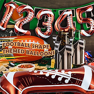 Wiwiqing 40 Inch Football Birthday Balloon, Number 1, Polyester Film, Unisex, for Sport Themed Parties