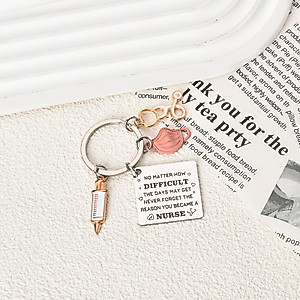 Guqqeuc Nurse Graduation Gifts Stethoscope Syringe Keychain for Doctor Nurse Appreciation Gifts for Women Nursing Grad Keyrings for Nurse Student Inspirational Gifts for Nurse Practitioner