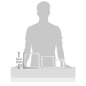 Melannco Floating Square Cube Shelves, for Bedroom, Living Room, Bathroom, Kitchen, Nursery, Set of 3, White, 3 Count