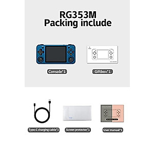RG353M Metal Retro Game Handheld Game Console with Android 11 64bit Linux System 3.5’’ IPS Touch Screen Built-in 64G TF and Hall Joystick