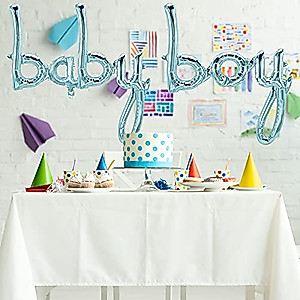 Tellpet Baby Boy Balloons, Blue Baby Boy Letter Balloon Baby Shower Decorations for Boy
