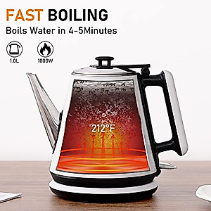 Naibsan Electric Kettle, 100% Stainless Steel Water Boiling Tea Kettle, BPA Free hot water kettle electric/Pour Over Coffee Kettle