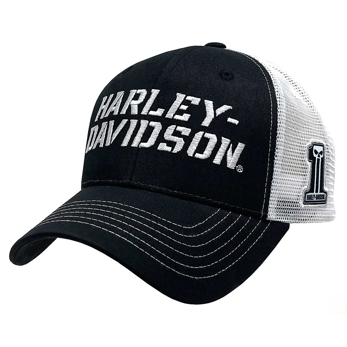 Harley-Davidson Men's Dark Grit H-D Snapback Colorblocked Mesh Trucker Hat