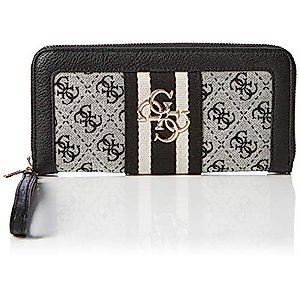 GUESS Vintage Large Zip Around Wallet, Black