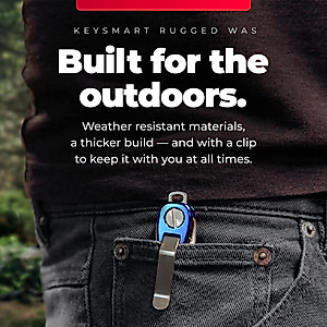 KeySmart Rugged - Multi-Tool Key Holder with Bottle Opener and Pocket Clip (up to 14 Keys, Blue)