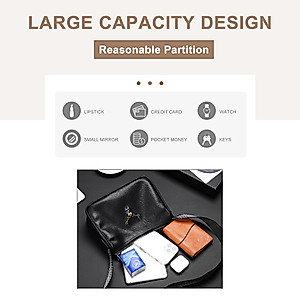 Men's Genuine Leather Satchel Bag Business Work Crossbody Bags Casual Small Shoulder Bag with Adjustable Straps (Black)