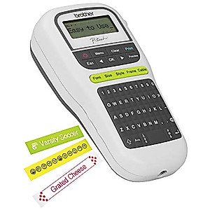 Brother P-touch, PTH110, Easy Portable Label Maker, Lightweight, QWERTY Keyboard, One-Touch Keys, White (Renewed)