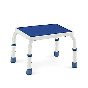 GreenChief Metal Step Stool for Adults Elderly, Bedside Stool Small Foot Stool Kitchen Step Stool Bathroom Stepping Stool, Adjustable Height & Heavy Duty & Non-Slip & Sturdy Standing Assist (400 LB)