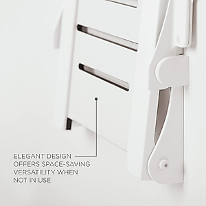 Seachrome Silhouette Comfort Folding Wall Mount Shower Bench Seat with Arms, White Seat with White Frame