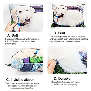 OARSE Customized Pillow Cover with Picture Name Printed Pillows Using Your Own Photos Throw Pillowcase Personalized Valentines Christmas House Warming Gifts - Insert Optional