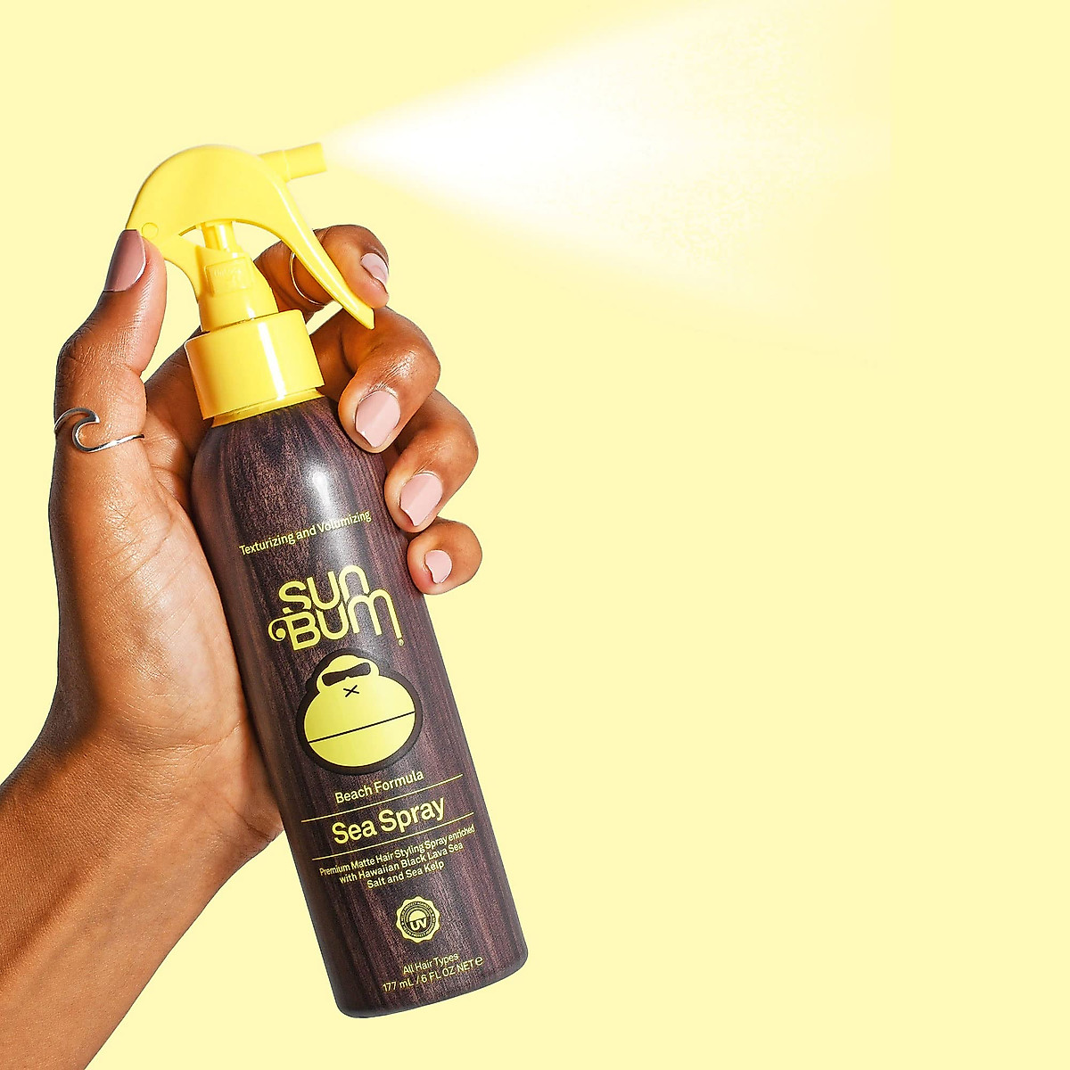 Sun Bum Sea Spray|Texturizing and Volumizing Sea Salt Spray | UV Protection With a Matte Finish | Medium Hold | For All Hair Types | 6 FL OZ Bottle, Clear (80-41025)