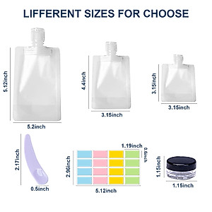 OUFAN Travel Size Pouches for Toiletries,TSA Approved Leak-proof Travel Portable Fluid Packing Bags with Labels for Shampoo, Conditioner, Lotion (20PACK)