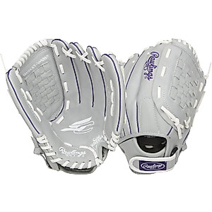 Rawlings | Sure Catch Series Fastpitch Softball Glove | Purple/Grey/White | RHT | 12'