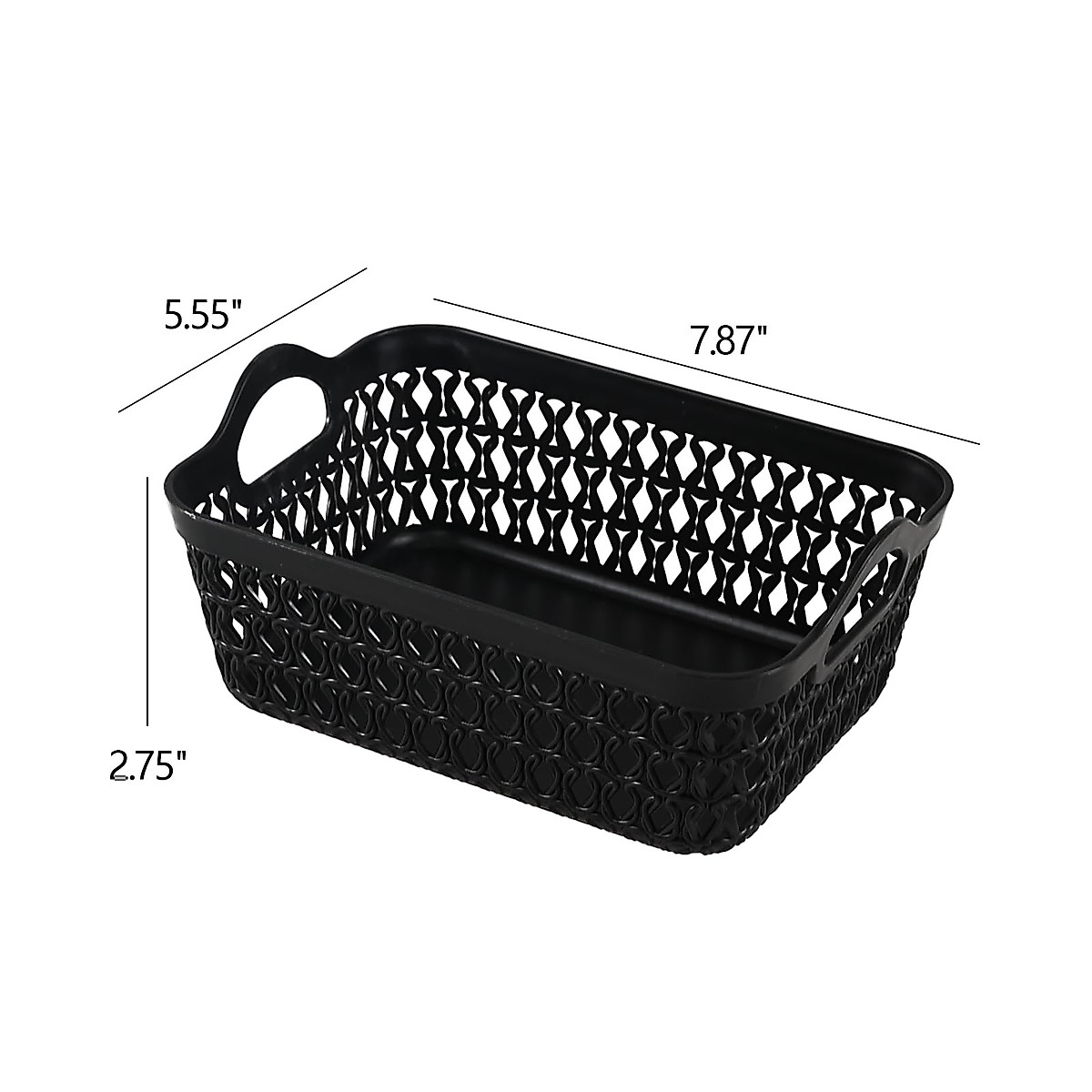 Julyeen 12 Packs Desktop Storage Basket Tray, Plastic Small Shallow Tray Set, Black