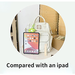 KOWVOWZ Large Kawaii Aesthetic Back to School Bookbags for Girls College Travel Daypack Cute Backpack (White)