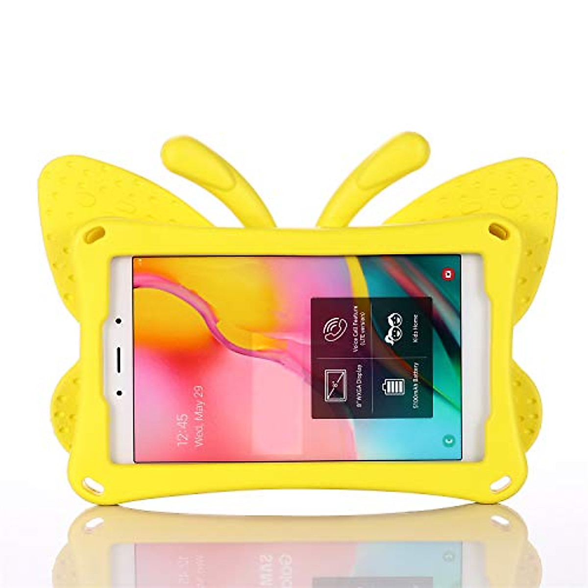 UUcovers Kids Case for Amazon Kindle Fire HD 8 Tablet (8th/7th/6th Generation, 2018/2017/2016) 8" with Handle Folding Kickstand Kid-Proof Shockproof EVA Foam Lightweight Stand Cover, Yellow Butterfly