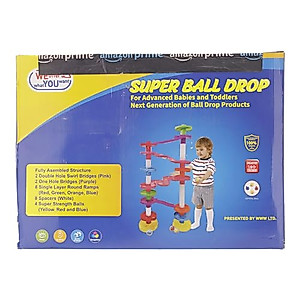 WEofferwantYOUwant Super Ball Drop with Large Balls and Ramp Tracks. Marble Run Baby Learning Development Activity Toy, Birthday Gift, Educational Fun for Kids, for Ages 10 Months and Up