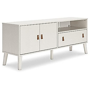Signature Design by Ashley Aprilyn Contemporary Medium TV Stand up to 59" with 1 Drawer and 2 Shelves, White
