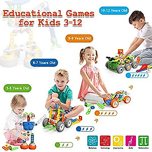 MOONTOY 175 Pieces Building Blocks STEM Toys for 4 5 6 7 8+ Year Old Boys Erector Sets Kits Building Toys for Kids Age 4-8 6-8 5-7 8-10 Creative Learning Game Engineering Stem Projects Activities Gift