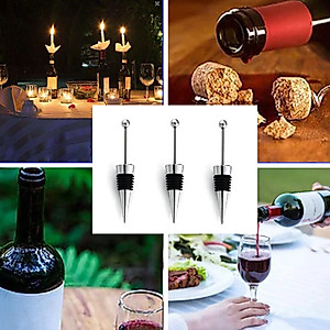 10Pcs Wine Stoppers for Wine Bottles, ENLAYER Stainless Steel Wine Saver Bottle Stopper, Reusable Wine Corks for Beverage, Silicone Wine Stopper For Gifts, Holiday Party, Wedding, Bar
