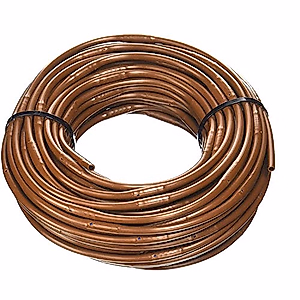 (100' ft Roll) - USA Made - 1/4-Inch x Irrigation/Hydroponics Dripline with 6-Inch Emitter Spacing (Brown) (100' Foot Roll)