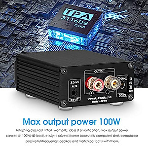 Nobsound 100W Subwoofer Amplifier Digital Power Sub Amp Audio Mini Bass Amp with Power Supply (Black)