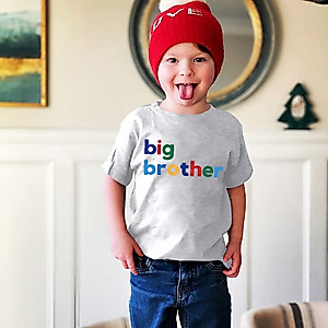 Big Brother Shirt Toddler Baby Boys Promoted to Big Brother Announcement T-Shirt Big Bro Short Sleeve Cotton Tee White Grey