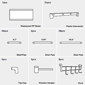 EXQ Home Black Metal Shoe Rack for Closet,8 Tiers Free Standing Shoe Racks for Entryway with Side Hooks,24-30 Pairs Shoe and Boots Shelf, Tall Shoe Organizer for College Dorm, Door and Garage