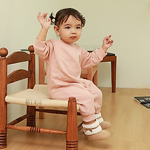 ESTAMICO Baby Girl Plush Winter Snow Bowknot Boots Khaki 6-12 Months