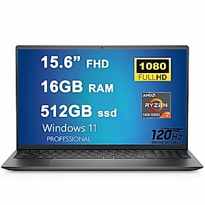 Dell Inspiron 15 3000 3525 Business Laptop 15.6" FHD 120Hz WVA Anti-Glare Narrow Border Display AMD Ryzen 5000 Series Octa-Core Ryzen 7 5825U 16GB RAM 512GB SSD HDMI MaxxAudio Win11Pro Carbon Black