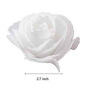 Simple polymer 2.7 Inch Artificial Rose Fake Flower 100 Pcs Mini Foam Rose and 100 Pcs Mini Pearls for Wedding Centerpieces Decor Crafts Christmas Decoration Party Decor,White