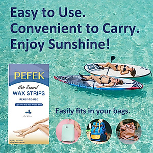 PEFEK Wax Strips for Hair Removal (24 Count), Cold Brazilian Waxing Kit at Home Depilation for Men & Women Legs, Body, Back, Bikini, Face, Upper Lip, Arms, Armpit, Underarm, Facial, Eyebrow Bandas