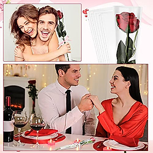 Single Rose Sleeve Bouquet Bags For Flowers Single Floral Packaging Bag Single Flower Wrapping Paper Clear Flower Bouquet Sleeves For Mother's Day Valentine's Day Wedding Birthday Gift (100 Pcs)