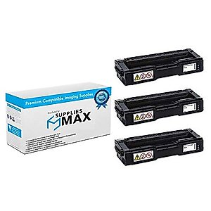 SuppliesMAX Compatible Replacement for Ricoh M-C250FW/M-C250FWB/P-C301W Black Toner Cartridge (3/PK-6900 Page Yield) (Type M-C250H) (408352_3PK)
