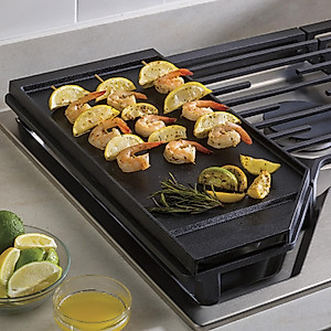 Upgraded JXGRIDL230 Griddle Replacement for GE Stove Parts Griddle Plate, JGP5030SLSS CGP9530SLSS Cast Iron Side Griddle for GE Gas Range Parts Stove Top 5 Burner Griddle Pan GE Cooktop Parts 1 Pack