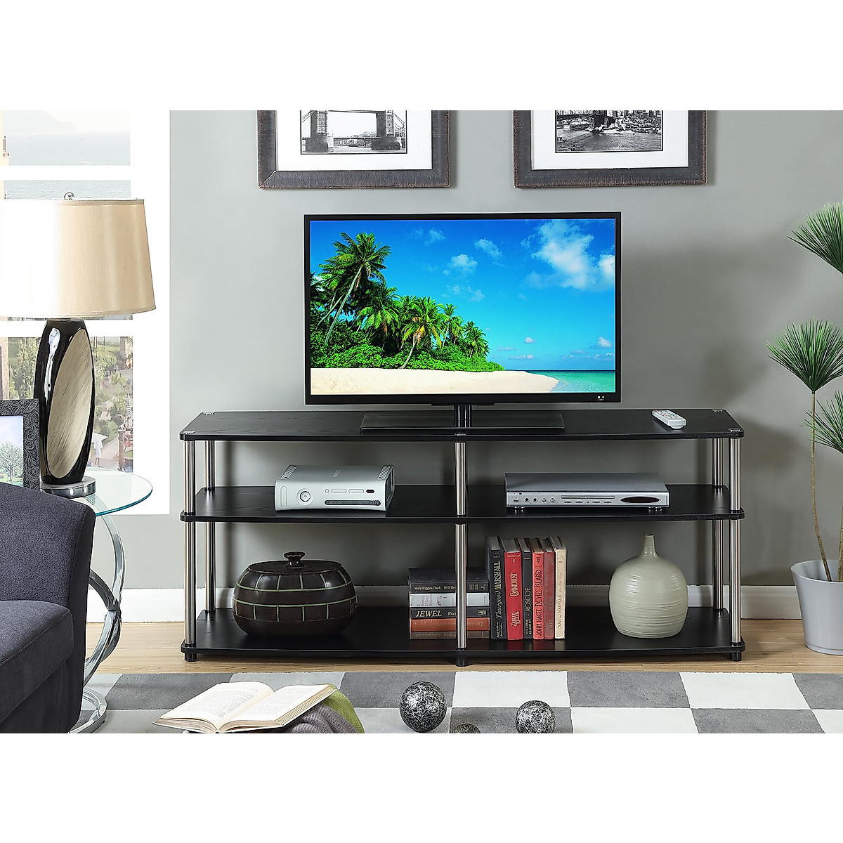 Convenience Concepts Designs2Go 3 Tier 60" TV Stand, Black