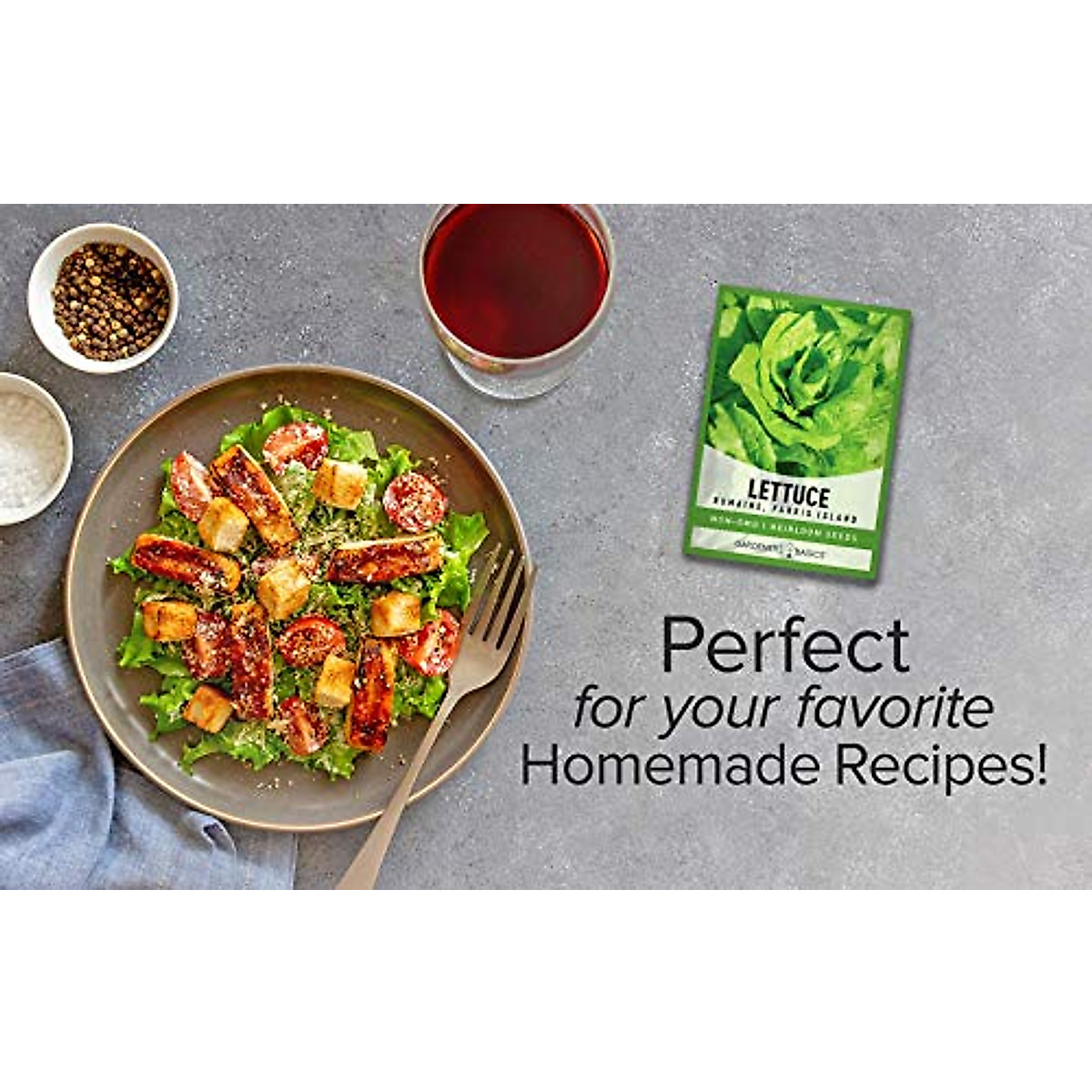 Romaine Lettuce Seeds for Planting - Parris Island Cos Heirloom, Non-GMO Vegetable Variety- 2 Grams Seeds Great for Spring, Summer, Fall, Winter Garden and Hydroponics by Gardeners Basics