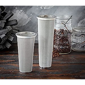 Cold Brew Filter for Mason Jar Wide Mouth Coffee Maker, UPGRADED Stainless Steel Mesh with Silicone Seals (2 Quart (64 Ounces)