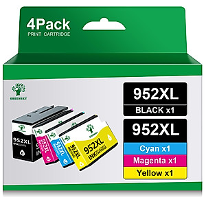 GREENSKY Remanufactured Ink-Cartridge Replacement for HP 952XL 952 XL for HP OfficeJet 8710 8720 8740 7740 7720 8715 8702 8210 8725 8216 8730 Printer Ink (1 Black 1 Cyan 1 Yellow 1 Magenta)