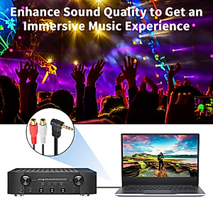 Poyiccot 3.5mm to RCA Cable, 3.5mm to 2RCA Female Audio Cable, RCA to Aux Cable Hi-Fi Sound RCA Stereo Audio Cord Gold Plated RCA Y Splitter Cable for MP3 Tablet Computer Speaker 25cm/0.8ft