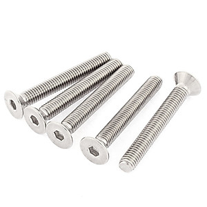 uxcell M8 x 60mm Stainless Steel Hex Socket Countersunk Flat Head Screws 5pcs