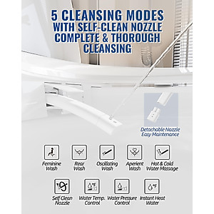 LW Smart Toilet with Bidet Built in, One Piece Elongated Modern Bidet Toilet w/Pump-Assisted Auto Flush, Foot Sensor, Heated Seat, Warm Water & Dryer, LED Display, Night Light, Built-in Water Tank