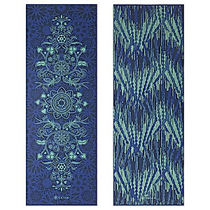 Gaiam Yoga Mat Premium Print Reversible Extra Thick Non Slip Exercise & Fitness Mat for All Types of Yoga, Pilates & Floor Workouts, Divine Impressionist, 68"L x 24"W x 6mm Thick