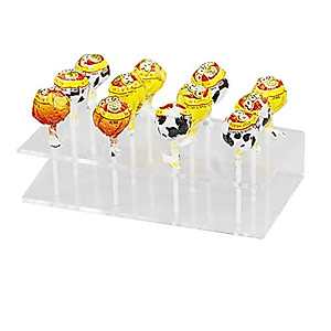 HMROVOOM 2 Pack 12 Holes Acrylic Lollipop Holder,Lollipop Stand Holder for Party,Cake Pop Stand 12 Hole,Cake Pop Stands for Dessert Table