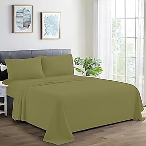 CharlottelyHues Luxury 100% Egyptian Cotton Bed Sheets - 1000 Thread Count 4-Piece King Sheets Set, Long Staple Cotton Bedding Sheets, Sateen Weave, Hotel Sheets, Fits Upto 18" Mattress - Sage