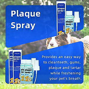 Chongwuge Pets Dental Spary for Dogs & Cats, Freshens Breath, Cleaning Plaque and Tartar, Safe and Edible, Easy Use, Pack of 2, 8 fl oz