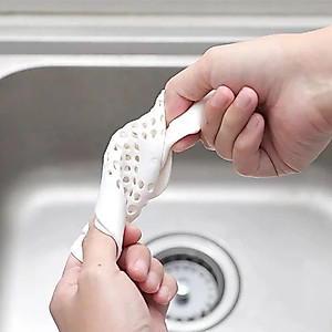 Hair Catcher Round Silicone Hair Stopper with Suction Cup Quick & Easy to Install Perfect for Bathroom, Bathtub & Kitchen Use - Pack of 2 (White)